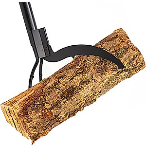 Dragonfire Log Grabber - 40" Long Fire Pit Tong with Durable Steel Shaft, Ergonomic Leatherette Handle, Triple Prong Design, and Heat-Resistant Black Coating