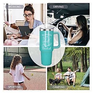 ZNYYZYBA Book Lover Tumbler - Gifts for Book lovers, Readers,Bookworms on Birthday and Christmas, 40 oz Tumbler with Handle and Straw and Leak Proof Lid, Reusable Stainless Steel Book Lover Mug