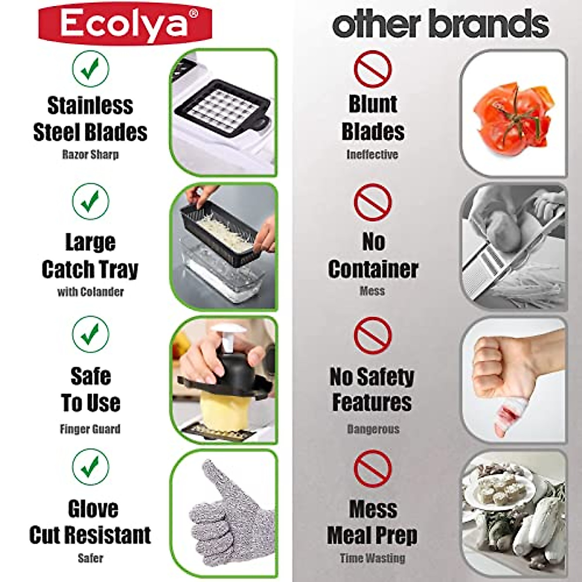 Vegetable Chopper 25 in 1 Multifunctional Onion Chopper Dicer, Spiralizer for Veggie, Mandoline Slicer, Salad Food Chopper with Container, Potato Slicer, Tomato Dicer, Crinkle Cutter, 13 Blades