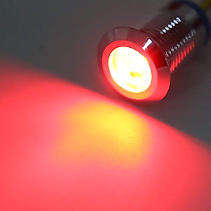 Hilitand 4 Sets Common Anode Round LEDs, 10mm Pre‑Wired Dual Color LED Waterproof Indicator Light 12‑24V(Red and Green)