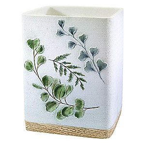 Avanti Linens - Wastebasket, Decorative Trash Can, Botanical Inspired Home Decor (Ombre Leaves Collection)