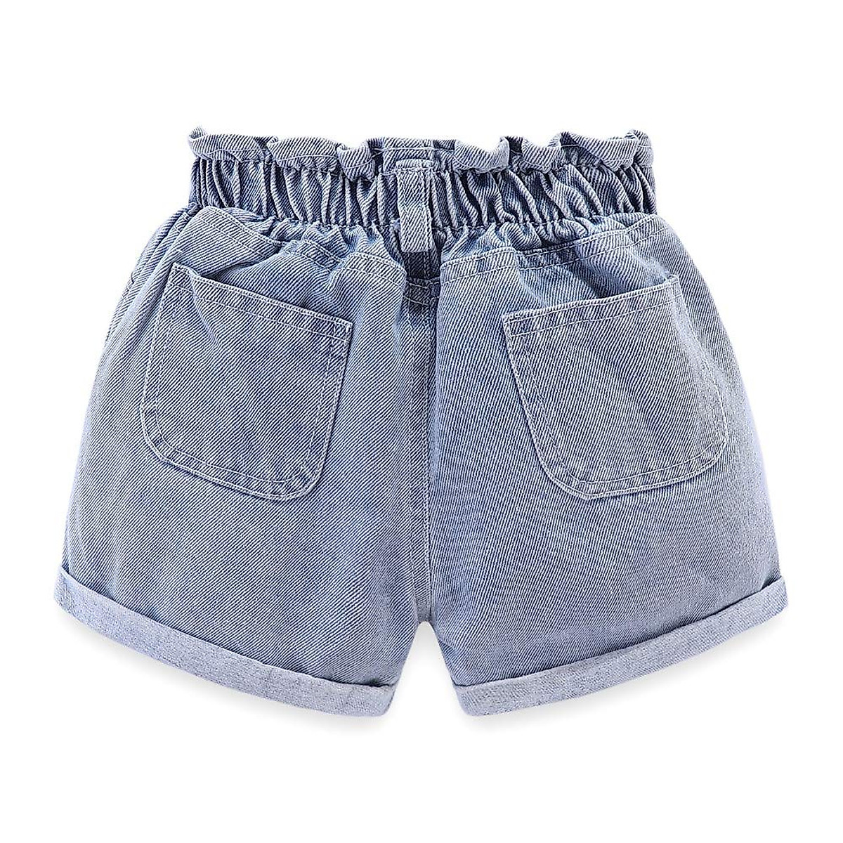 Mud Kingdom Outfits for Toddler Girls White Halter Tops and Shorts Ripped Denim 3T