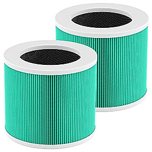2 Pack HY1800 True H13 HEPA Replacement Filter Compatible with CHIVALZ/MORENTO/Loytio/Honeyuan/AYAFATO/IOIOW HY1800 Air Purifier, 3-in-1 Filtration System, H13 True HEPA HY1800 Replacement Filter