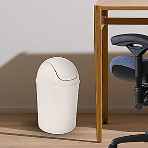 Umbra Mini Waste Can, 1.25 Gallon with Swing Lid (Linen)