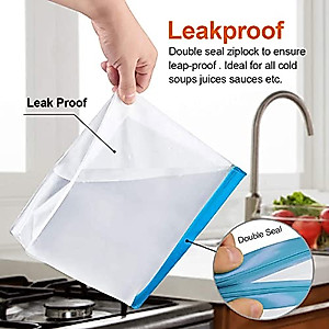 Dishwasher Safe Reusable Silicone Storage Ziplock Bags, Leakproof Reusable Gallon Freezer Bags, BPA FREE Food Storage Bags for Marinate Food, Fruits, Sandwich, Snack, Meal Prep, Travel Item (24)
