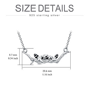 PELOVNY S925 Sterling Silver Raccoon Necklace Hypoallergenic Raccoon Jewelry Gifts for Mother Bestfriend Women