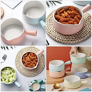 Hemoton Braising Pan with Lid Butter Pot Mini Butter Coffee Heater Korean Pots for Cooking Casserole Pot Stew Coffee Warmer Miniature Food Pink Milk Ceramics Baby Kitchenware