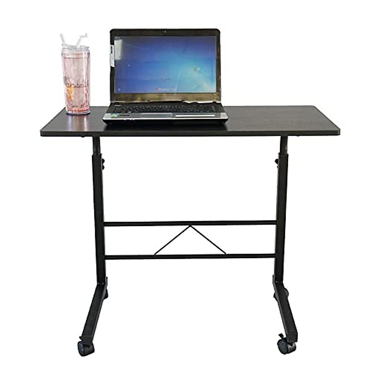 XBWEI Computer Desk Black Desktop Black Tube Rack Vertical Desk Adjustable Height Activity Desk Direct Selling Wholesale