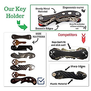 Beyond 9-2-5 Smart Key Organizer Keychain- Compact Pocket Holder Bar for 14 Keys-Multiple Key Chain Organizers-Flashlight, Bottle Opener and Multitool