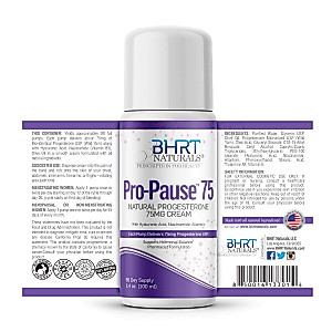 BHRT Naturals Progesterone Cream 7500mg Bioidentical USP Natural - 90 Day Supply, USA Made, Pharmacist Formulated, Non-GMO Menopause Relief – TTC PCOS Supplement (1 Bottle)