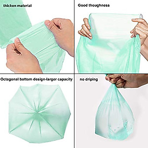 Small Trash Bags, 2.6 Gallon Compostable Trash Bags Bathroom Wastebasket Can Liners , 125 Count (Pack of 1) Mini Compost Trash Bags For Bedroom Office Fit 10 Liter ,Green