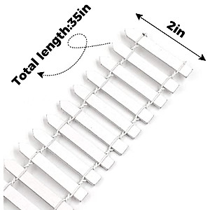 AUEAR, 35 Inch Long Mini Fairy Garden Fence Wood Ornament Wooden Decorative Picket Fence for DIY Crafts Project (White, 2-Pack)