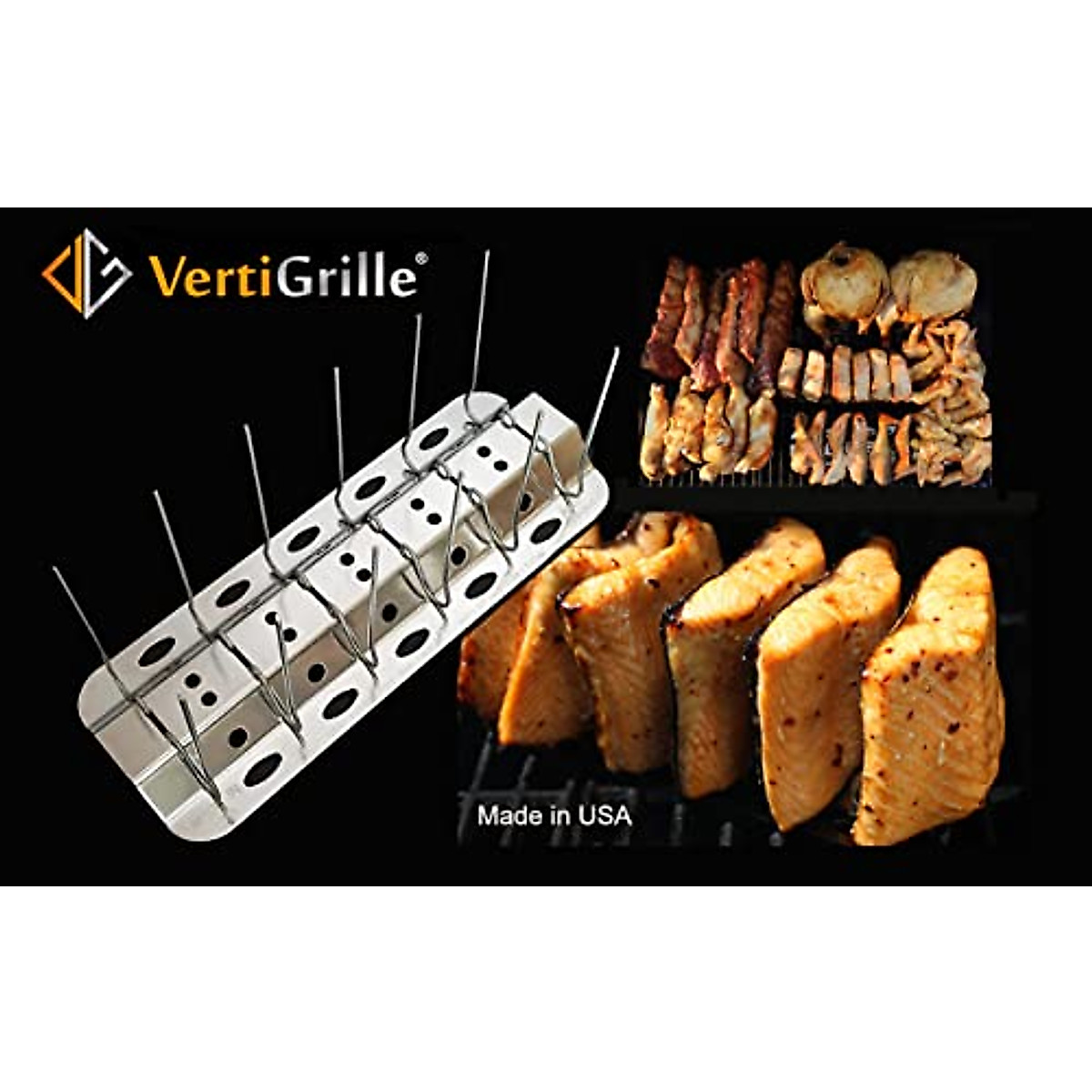 VERTIGRILLE Vertical Skewer Rack - 2 Pack (24 skewers) - Air Fryer Rack - Smoker Rack - Grill and Oven Chicken Wing Rack and Much More
