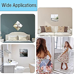 DARENYI 16"x12" Acrylic Mirror Sheet, Flexible Non Glass Body Mirror Tiles Large Self Adhesive Mirror Stickers for Bathroom Bedroom Home Wall Decor (1pc)