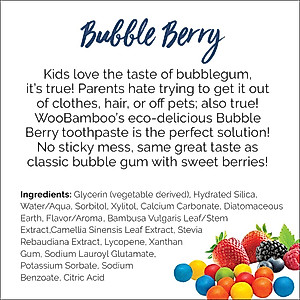 WooBamboo! Toothpaste Bundle: 3 Bubble Berry - Naturally Derived, Fluoride Free, Vegan, Gluten Free