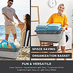 BLACK+DECKER 1 Large 25" Slim Collapsible Laundry Basket - Portable & Space-Saving Basket with Dual Comfort Grip Handles - Ideal for Laundry, Towels, Blankets & More in Small Spaces & Travel, Black