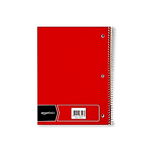Amazon Basics College Ruled Wirebound Spiral Notebook, 70-Sheet - 5-Pack, Assorted Solid Colors