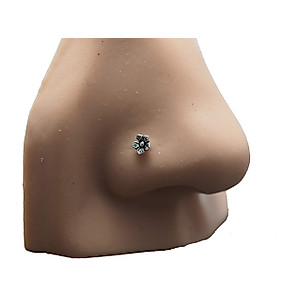 18,20 gauge Cherry Blossom Flower Nose Stud,Flower Nose Stud sterling silver/nose screw, Body Piercing Jewelry, Silver Nose ring (18g L Bend)