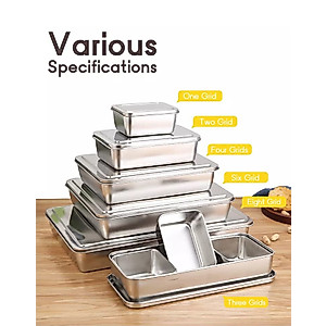 Xarra - Japanese Mini Container, Stainless Steel Yakumi Mise En Place Box, Multi Compartment Set For Food, Herbs, Seasoning and Spices (6 Compartment)