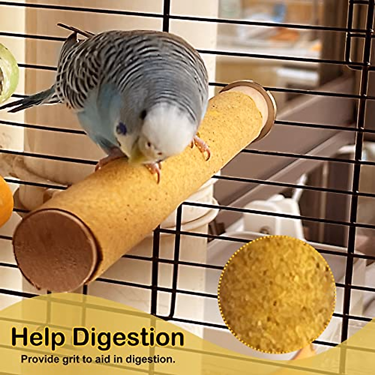 S&X Sand Perch Covers for Parakeets Canaries Finches & Other Small Birds, 6-Pack Bird Perch Covers Sandpaper