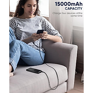 Feeke Portable-Charger-Power-Bank - 2 Pack 15000mAh Dual USB Power Bank Output 5V3.1A Fast Charging Portable Charger Compatible with Smartphones and All USB Devices