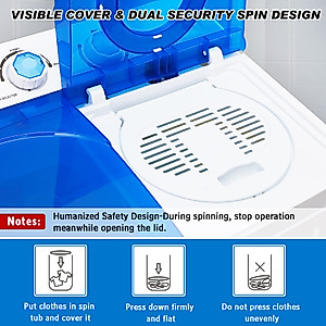 Avocahom Portable Washing Machine, 26/28Lbs Capacity Twin Tub Washer and Dryer Combo, Mini Compact Laundry Machine w/Control Knobs, Built-in Drain Dump & Timer Control, for Home/RV/Dorm/Apartment