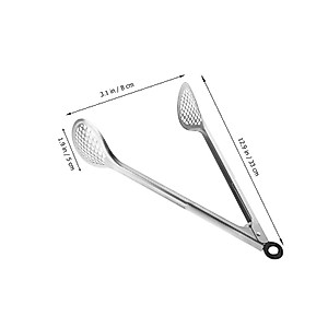 Kichvoe Kitchen Tongs Stainless Steel BBQ Tong 12 Inch Bread Clip Sugar Cube Tongs Food Serving Tongs Barbecue Cooking Grilling Non Slip Tongs Kitchen Utensil Gadgets Silver