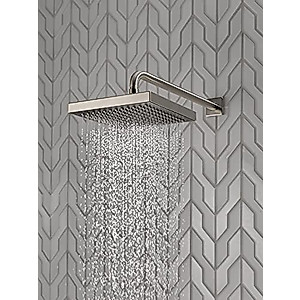Delta Faucet Single-Spray Rain Shower Head Brushed Nickel, Rainfall Shower Head, Square Shower Head, Brushed Nickel Rainfall Shower Head, Delta Rain Shower Metal Shower Head, Stainless RP50841-SS