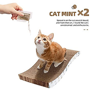 Cardboard Scratcher Pad, 2 Pcs Cat Scratchers for Indoor Cats Grinding Claw and Tooth Board Cat Scratcher Cardboard Cat Scratching Board