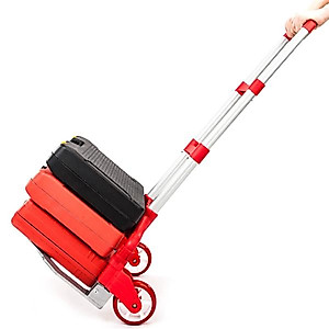 Light-Weight Folding Trolley Portable Folding Collapsible Aluminum Cart Dolly Push Truck Trolley for Home, Office, and Car Use Maximum Load Bearing of 165.35 Pounds