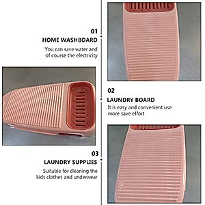 YARNOW Plastic Underwear Washboard with Soap Box Mini Hand Washing Machine Washboard for Laundry Personal Clothes Kids Shirt Underwear Washing Tool Pink