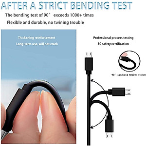 5ft Wireless Earbuds Charger Charging Micro-USB Cable Cord for Sony WH-H900N WH-1000XM2 WH-CH700N WI-1000X/C400/H700, MDR-XB650BT/1000X/ZX770DC/XB950BT Headphones and More Bluetooth Speakers USB Cable