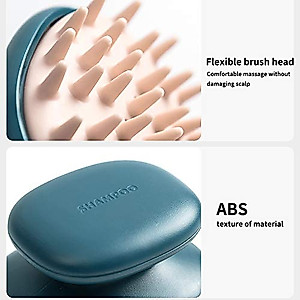 Luca Elf Aid Scalp Massager Brush Shampoo Brush,Soft Silicone Scalp Exfoliator,Wet and Dry Scalp Massager Brush,Remove Dandruff,Promote Hair Growth(Blue)