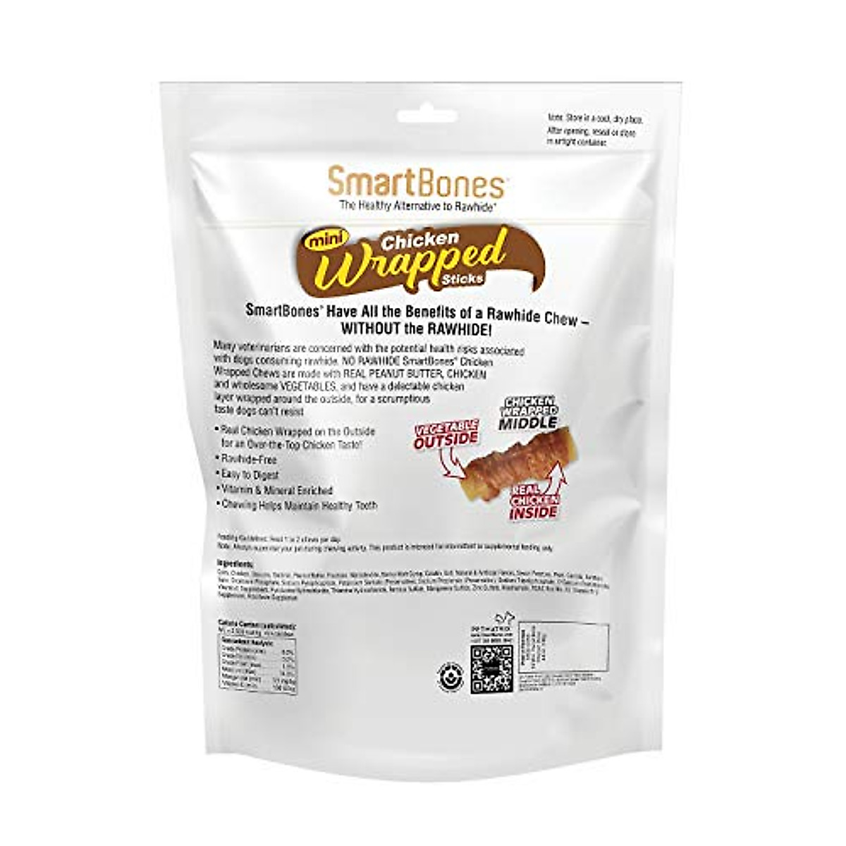 SmartBones Chicken-Wrapped Sticks, Treat Your Dog to a Rawhide-Free Chew Made with Real Chicken and Vegetables
