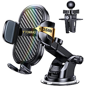 [UPGRADED] TORRAS Cell Phone Holder for Car [Thick Case & Heavy Phone Friendly] 3 in 1 Car Phone Holder Mount Dashboard Air Vent Windshield Fit for iPhone 14 13 12 11 Pro Max Samsung Galaxy Note Ultra