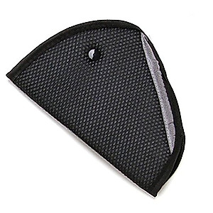 Seat Belt Adjuster, Car Safety Cover Strap Adjuster Pad Harness, Comfortable Protection for Adult Children Keep Belt Away from Neck and Face, Made of Air Mesh Fabric (Premium Luxuries Black)