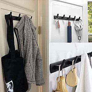 Coat Hooks Wall Mounted, Heavy Duty Coat Rack Wall Mount , Wall Hooks for Hanging Coats Hat Bags, Matte Black (4 Hooks)