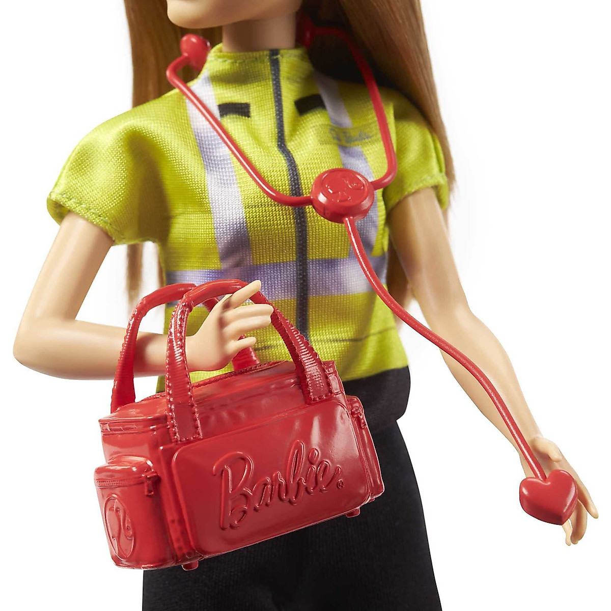 Barbie Paramedic Petite Fashion Doll, with Brunette Hair, Stethoscope, Medical Bag & Accessories