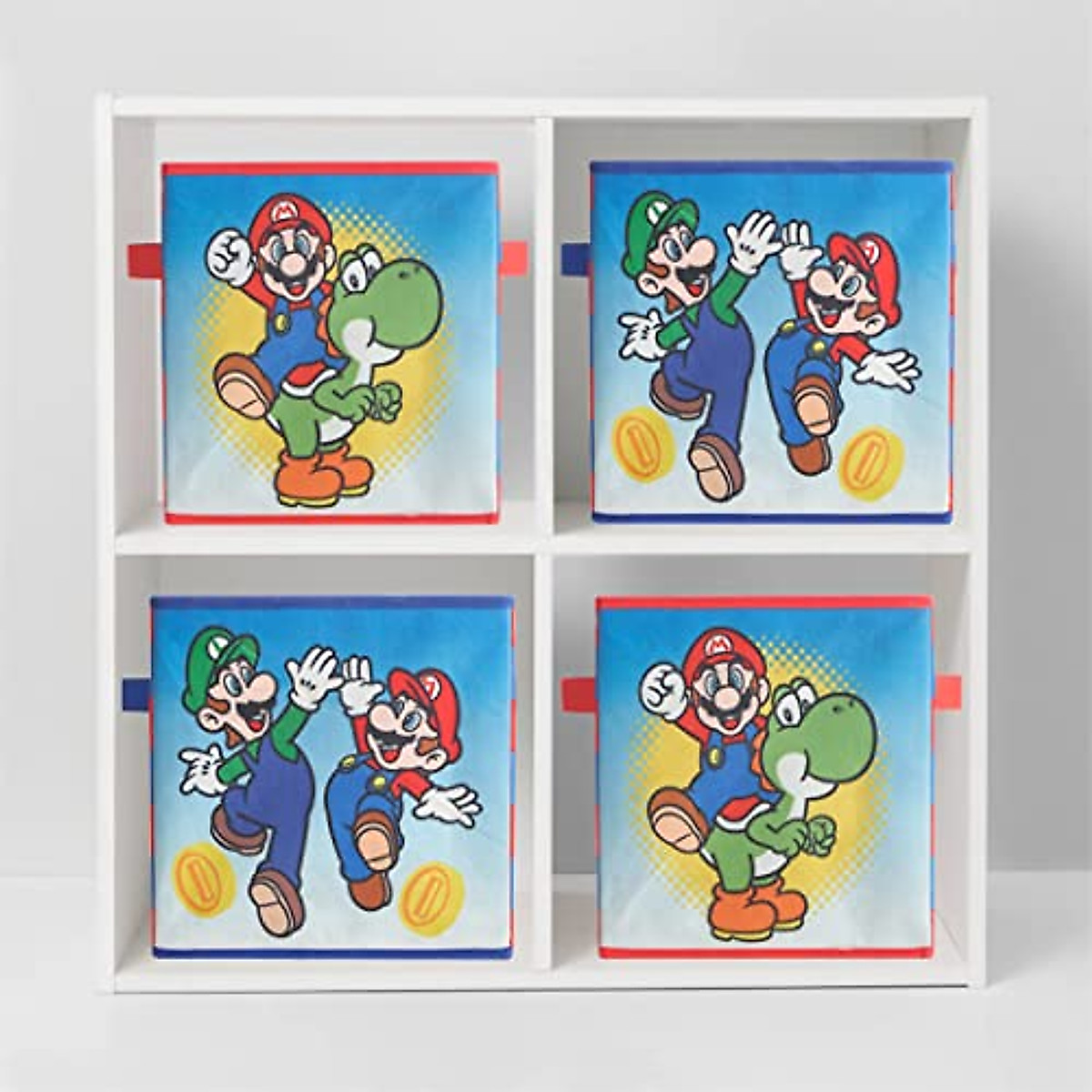 Idea Nuova Nintendo Super Mario 2 Piece Collapsible Storage Cubes, 10"x10"x10"