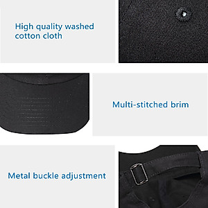 GADIEMKENSD Blank Baseball Cap Dad Hat for Men Women Washed Cotton Polo Hats Low Profile Plain Caps for Outdoor Sports Golf Running Hiking Black