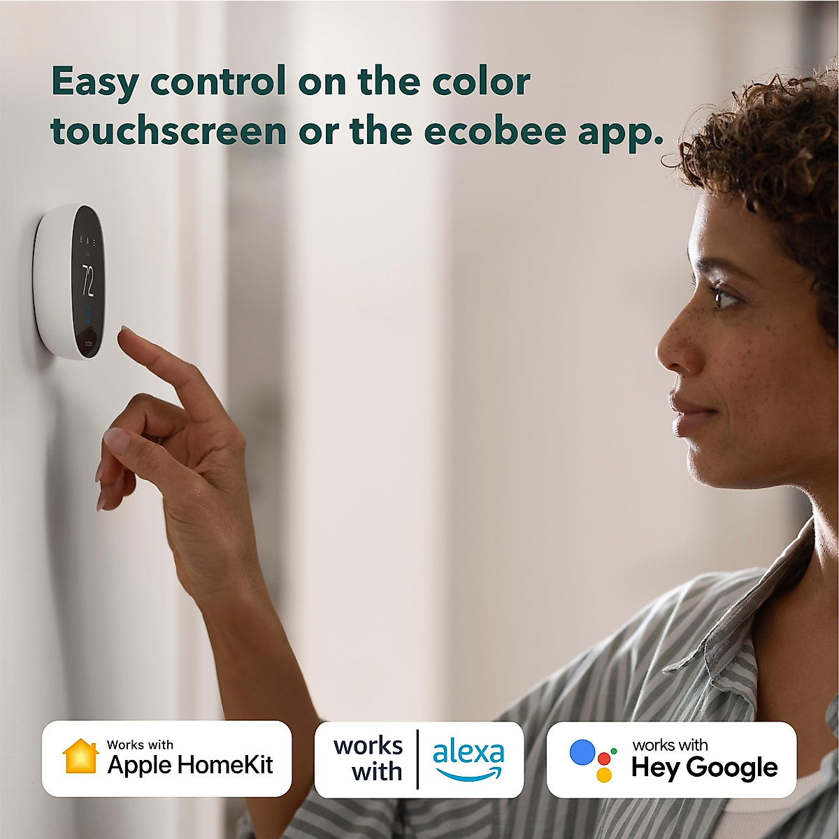 New 2025 ecobee Smart Thermostat Essential - Energy Star Certified programmable Wi-Fi Thermostat - Works with Siri, Alexa, and Google Assistant
