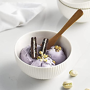 getstar Dessert Bowls, 4.5 in 10 oz Small Porcelain Bowl Set of 6, Microwave & Dishwasher Safe Ceramic Bowls for Ice Cream, Side Dishes, Snacks & Desserts, Set of 6 (White)