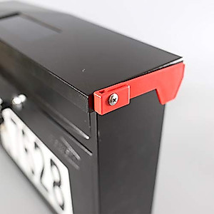 Black Wall Mount Locking Mailbox - Solar House Numbers Light Large Capacity Illuminated at Night - Waterproof Iron Mental Address Numbers Mail Box Outdoor with Keys