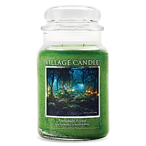 Village Candle Forbidden Forest Large Glass Apothecary Jar Scented Candle, 21.25oz, Green