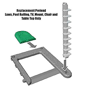Replacement Parts for Barbie Dreamhouse Playset - FHY73 ~ Replacement Lawn, Pool Railing, TV, Mount, Chair and Table Top