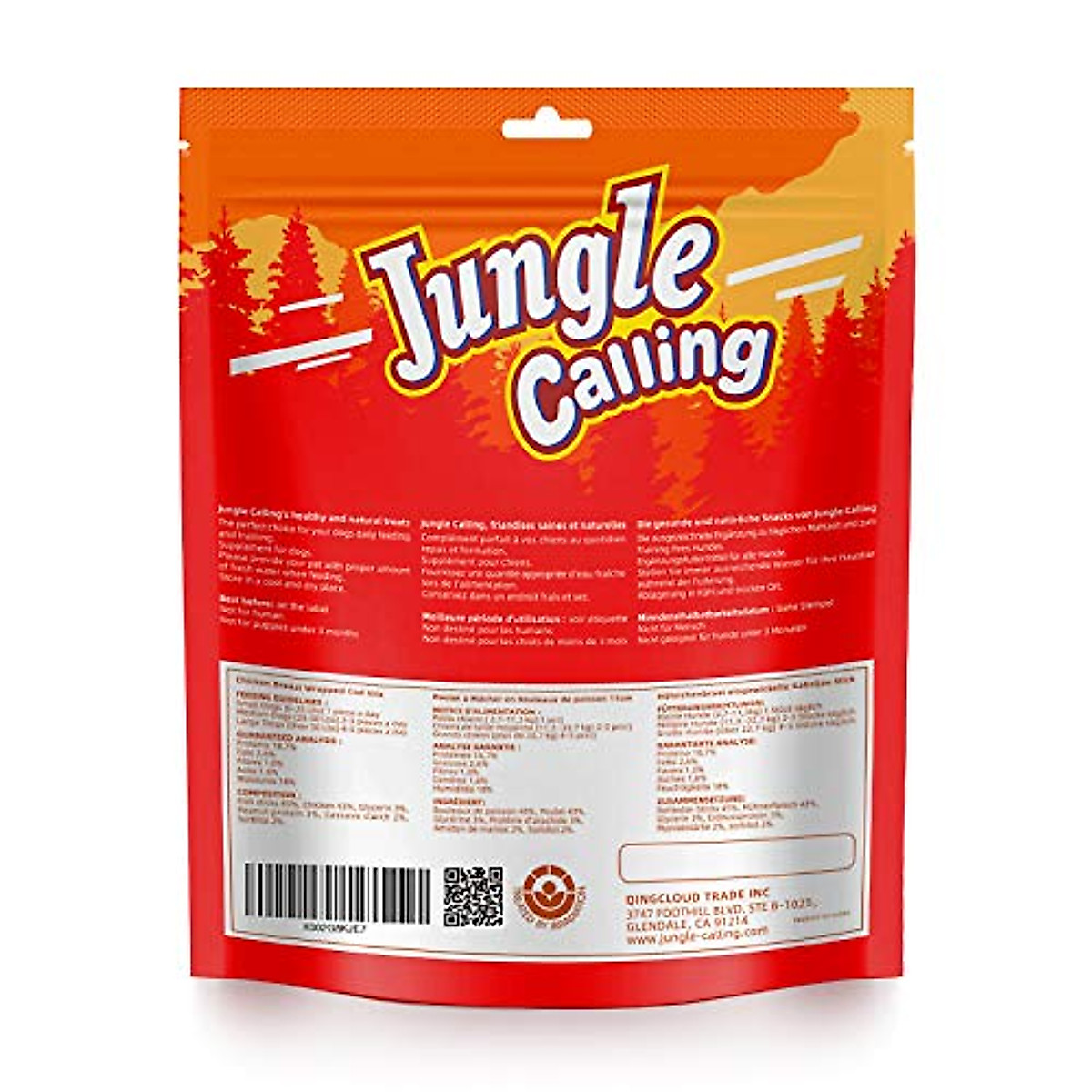 Jungle Calling Rawhide Free Healthy Treats for Dogs, Chicken Wrapped Cod Sticks Dog Treats, Soft Chewy Treats for Training Rewards, 11 oz (Chicken)