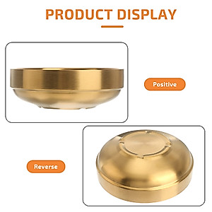 Hemoton Decorative Bowl Cereal Container 2Pcs Thick Stainless Steel Big Bowls, Double- Deck Gold Bowls, Metal Bowls for Fruit Cereal Snack Appetizer (Diameter 7.5in/ 19cm) Korean Ramen