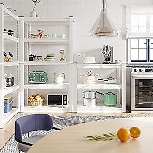 Raybee 72" Storage Shelves Heavy Duty, 2010LBS Heavy Duty Garage Shelving with 5 Tier Adjustable Metal Shelving Unit, Heavy Duty Shelving, Garage Storage Shelves, Metal Storage Shelves for Basement