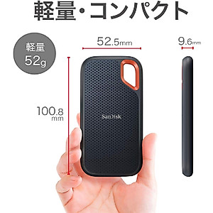 SanDisk SSD, External 4 TB USB3.2 Gen2, Read Up to 1050MB/s, Splashproof and Dustproof, SDSSDE61-4T00-GH25, Extreme Portable SSD, V2 Win Mac, PS4, PS5, Eco Package