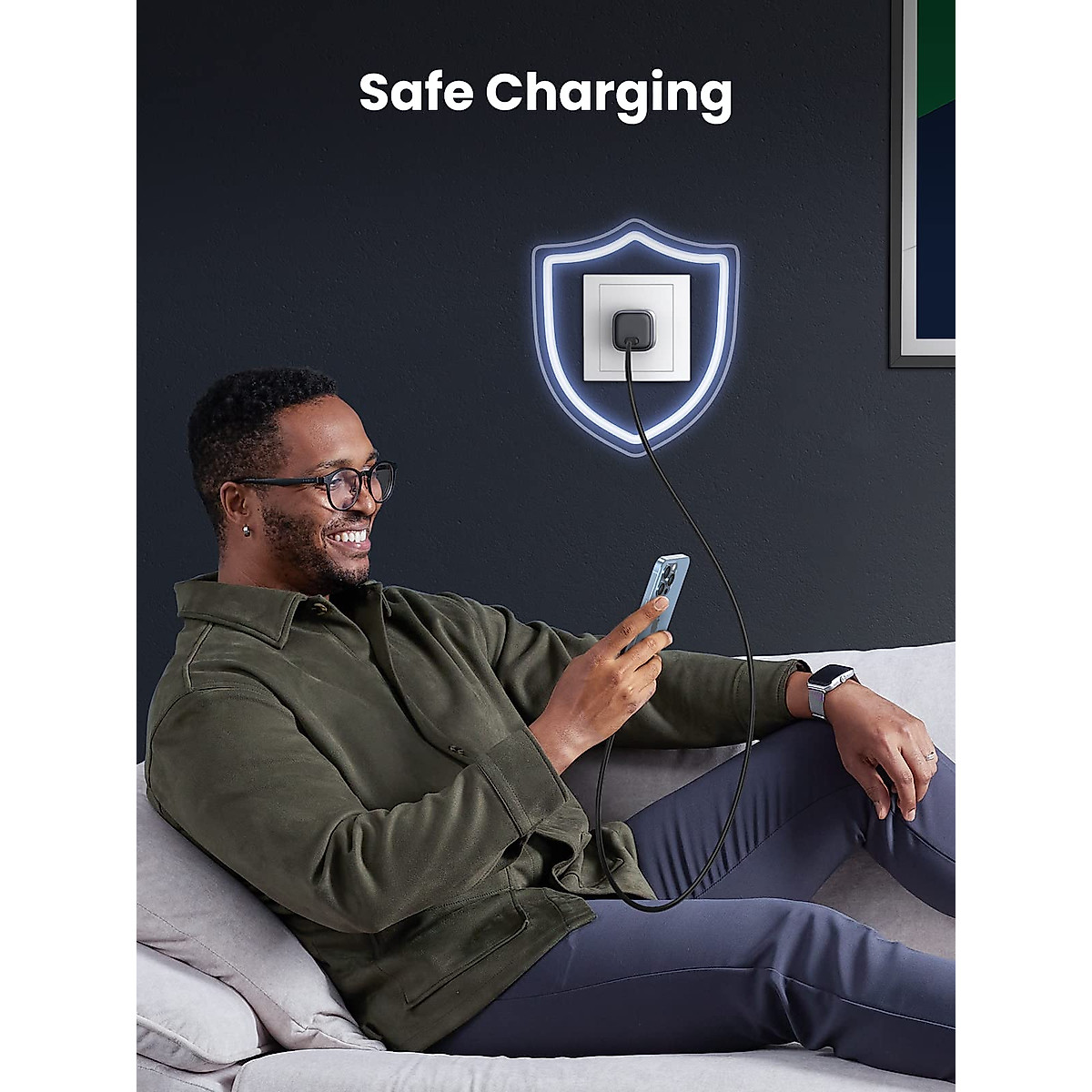 UGREEN 20W USB C Charger, Nexode Foldable GaN Wall Charger Block Power Adapter, Compact Fast Charger Brick for iPhone 15/14/Pro Max/13/12/SE/11, Galaxy S23/S22, iPad Mini/Pro/Air, Pixel